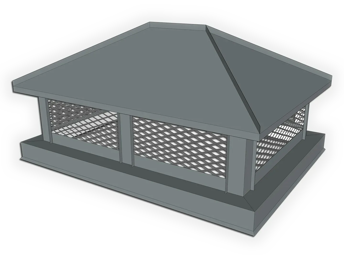 Hip and Ridge Chimney Cap - Copper & Aluminum